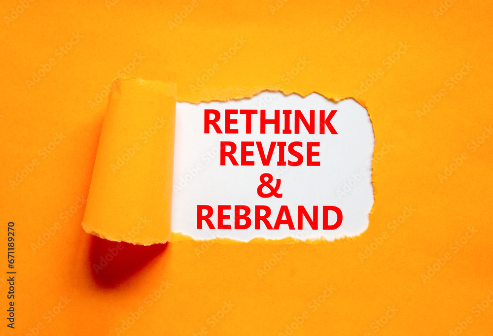 Rethink revise rebrand symbol. Concept word Rethink Revise and Rebrand ...