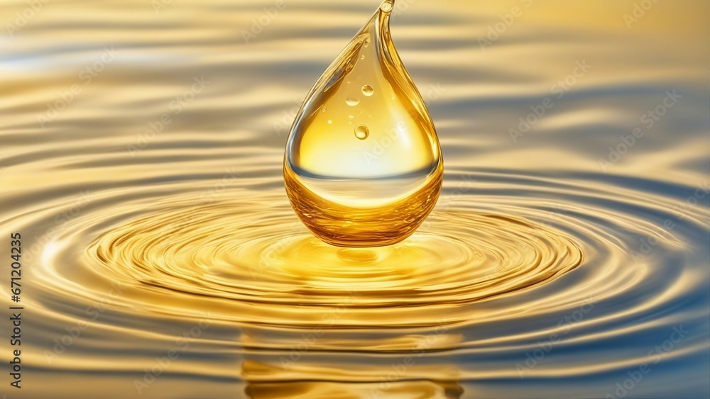golden water drop _A water drop icon with ripples, representing the ...