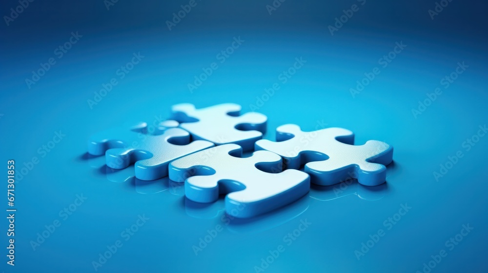 3D jigsaw puzzle pieces symbol of teamwork. Problem-solving, business ...