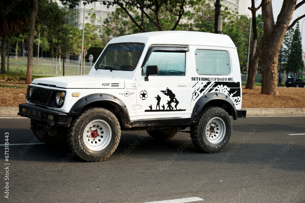 Four wheel drive, Suzuki Jimmy Katana at commercial and business area ...