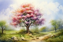 Watercolor Spring Tree Free Stock Photo - Public Domain Pictures
