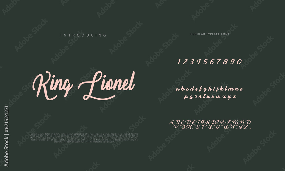 Abstract Calligraphy font alphabet. Minimal modern urban fonts for logo ...