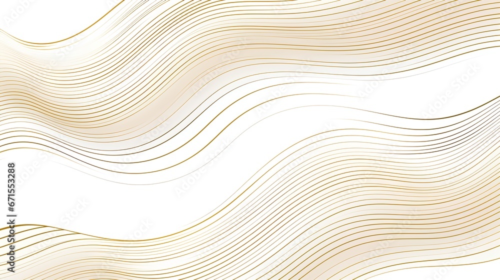 Deco wavy and luxury wave line bright background. Golden lines on ...
