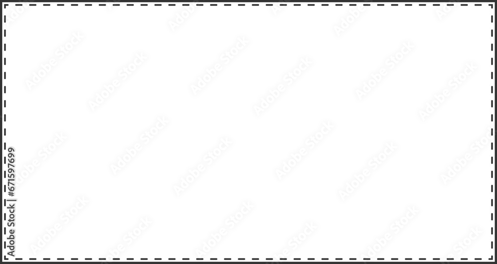 Black outline stroke with dash line frame, minimal border with 15:8 ...