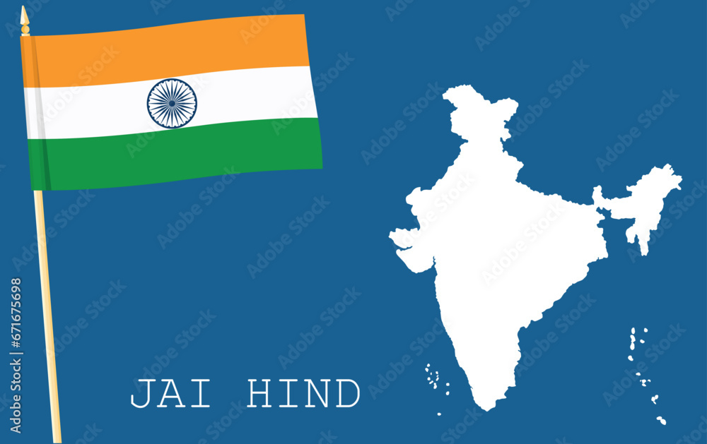Political map of India with its flag Stock Vector | Adobe Stock