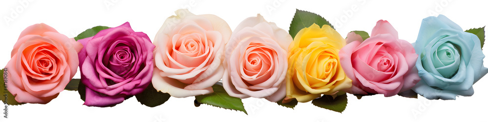 colourful rose flowers isolated on transparent background - nature ...