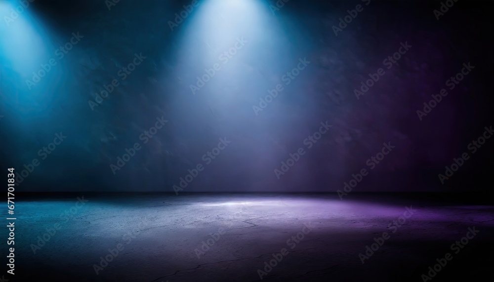 violet studio background with direct lighting. Empty room with ...