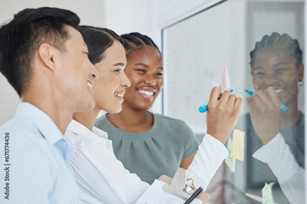 Teamwork planning, collaboration notes and window solution of ideas ...