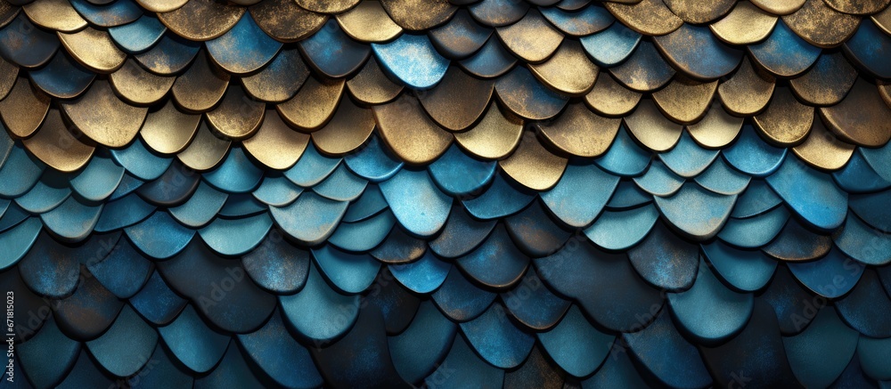 Blue and gold dragon scales texture Stunning fantasy backdrop Digital ...