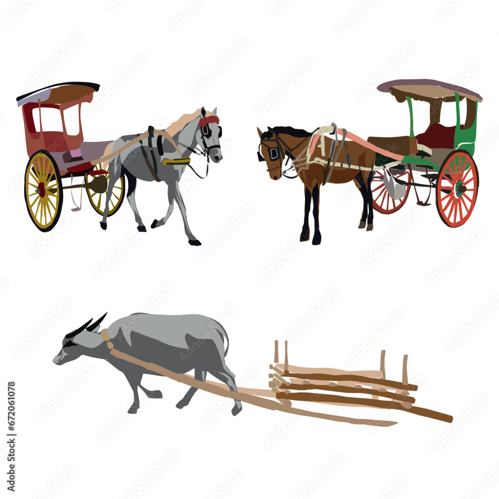 Stock-Vektorgrafik „Philippine Charm: Vector Depictions of Kalesa and ...