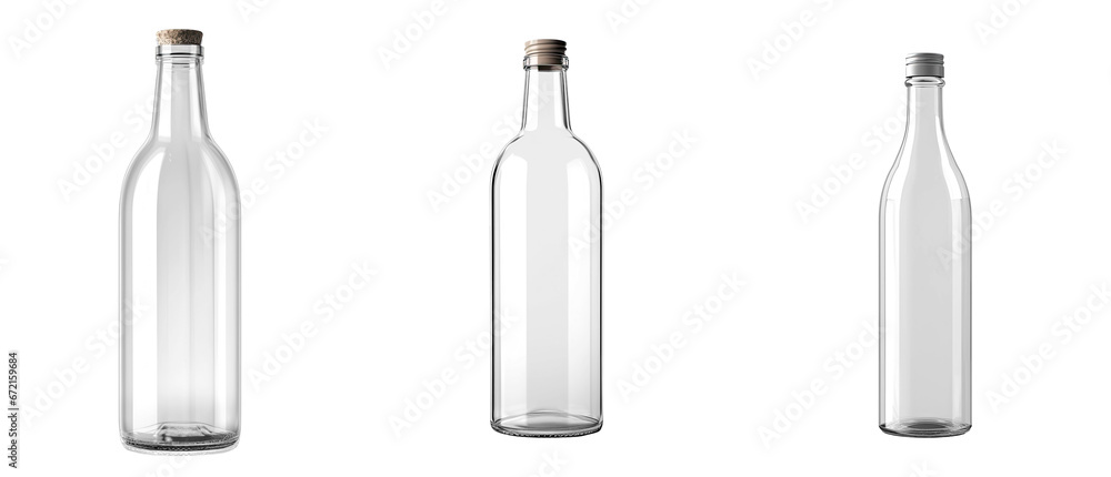 collection of Glass Empty wine Bottle's. Carbonated drink. Mock Up ...