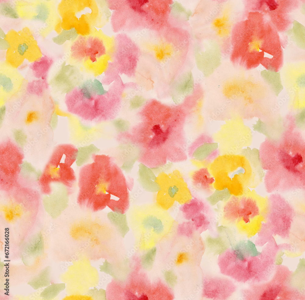 Blurry fuzzy floral seamless repeat pattern. Color blurred abstract ...