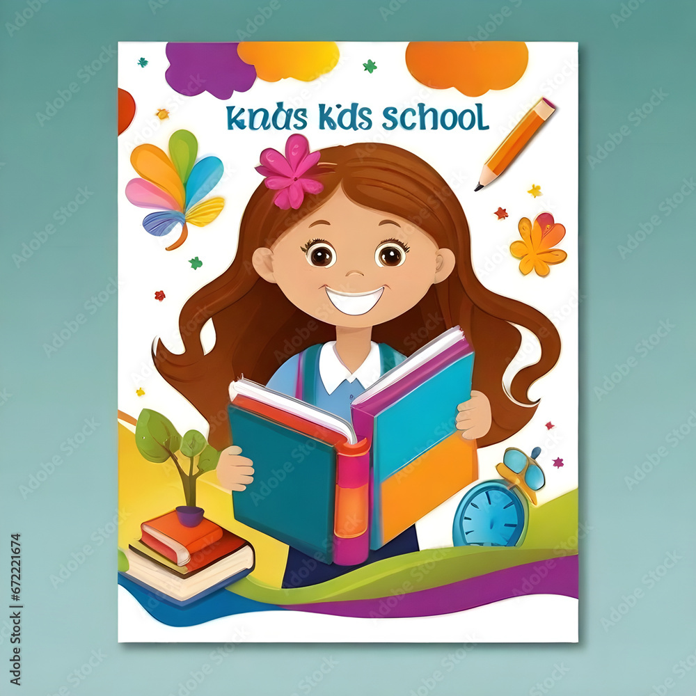 kids book cover page design Stock Illustration | Adobe Stock