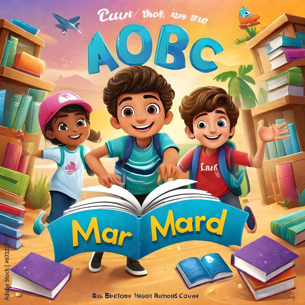kids book cover page design Stock Illustration | Adobe Stock