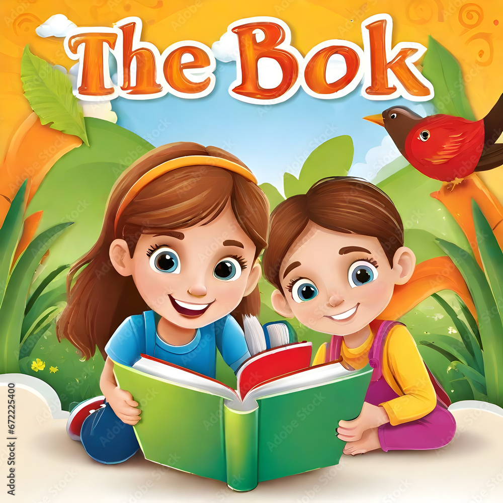 kids book cover page design Stock Illustration | Adobe Stock