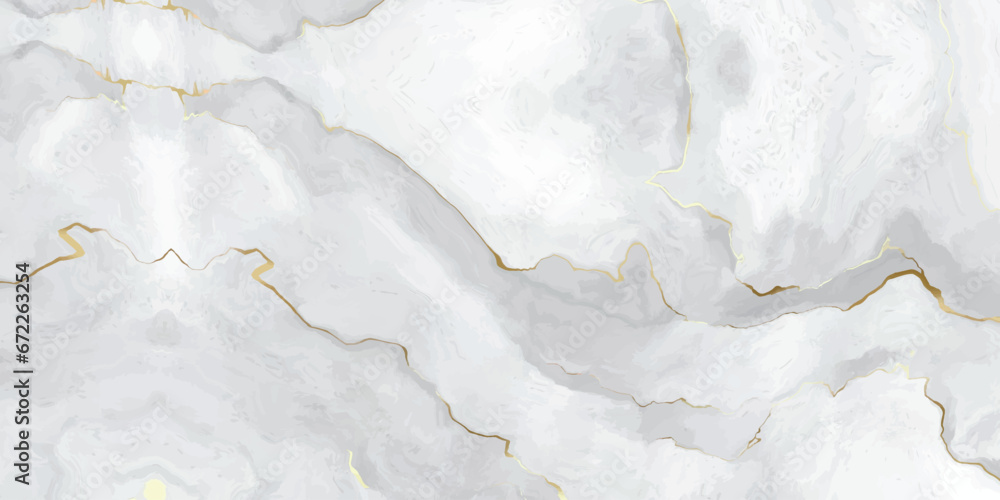 Luxury White Gold Marble texture background vector. Panoramic Marbling ...