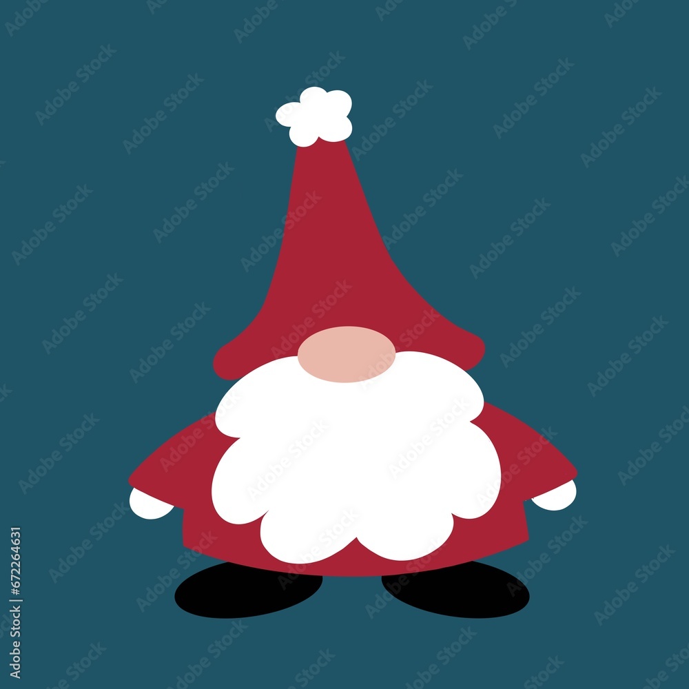 Gonk style Santa with black boots and bushy beard. Gonk style Father ...