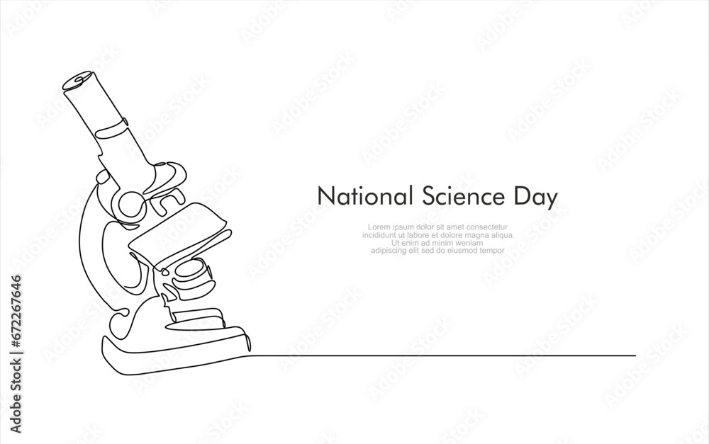 Continuous one line drawing of microscope laboratory. Microscope line ...