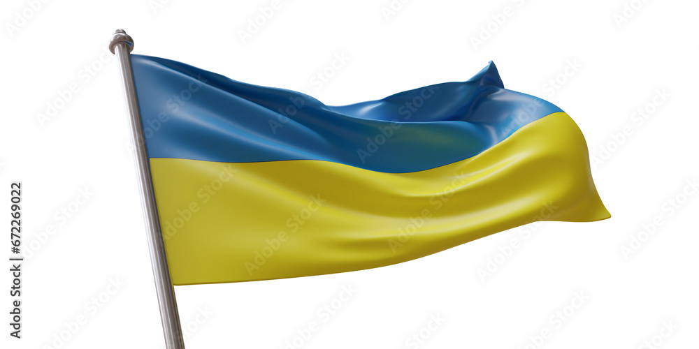 Ukraine flag waving isolated on white transparent background, PNG ...