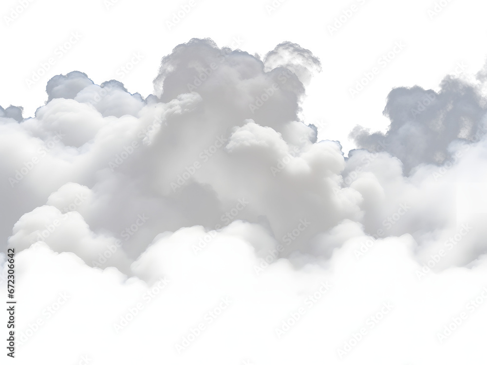 Abstract black puffs of smoke swirl overlay on transparent background ...