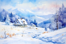 Winter Day Painting Free Stock Photo - Public Domain Pictures