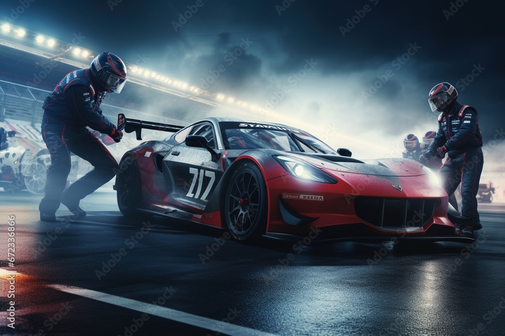 Pit Stop Precision: Professional Pit Crew Leaps into Action as Their ...