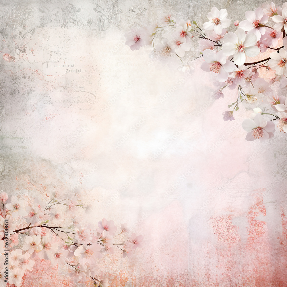 Sakura With Flowers Backgrounds designs 2 Stock Illustration | Adobe Stock