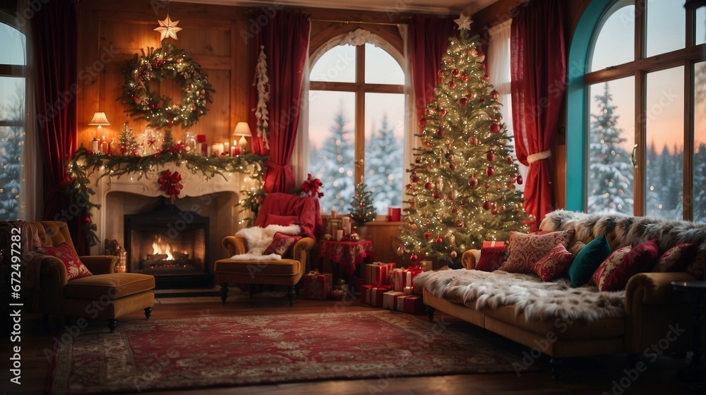 Christmas Living room Stock Photo | Adobe Stock