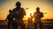 Sunset Soldiers Free Stock Photo - Public Domain Pictures