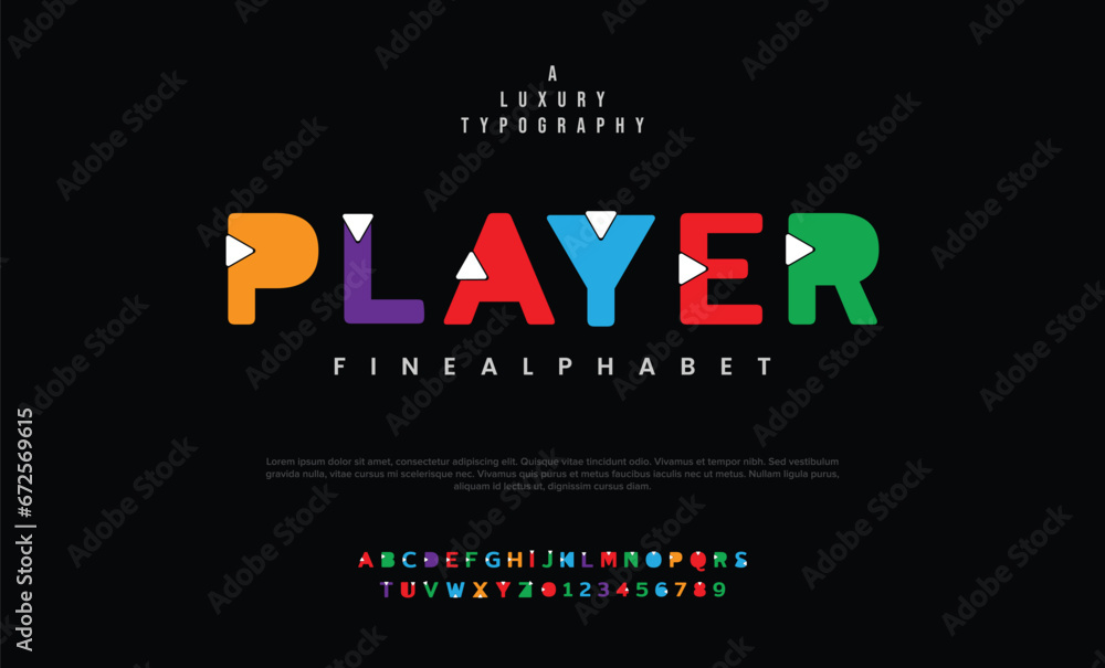 Vector de Stock PLAYER Lettering Fashion Designs. Modern elegant ...