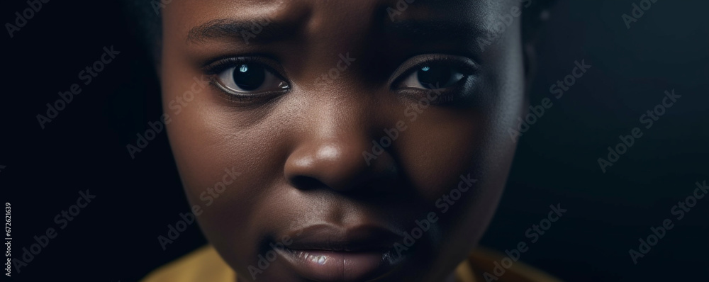 Black woman, eyes and mental health, crying with depression and crisis ...