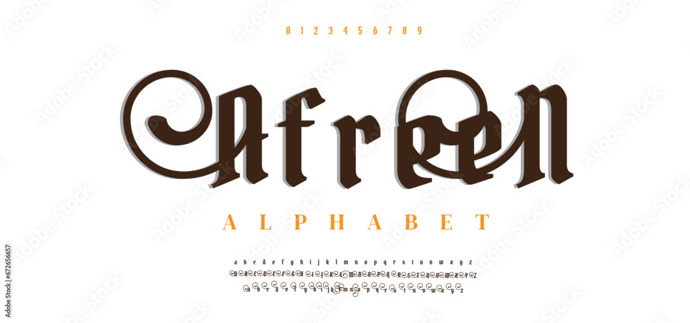 AFREEN Lettering Fashion Designs. Modern elegant alphabet letters font ...