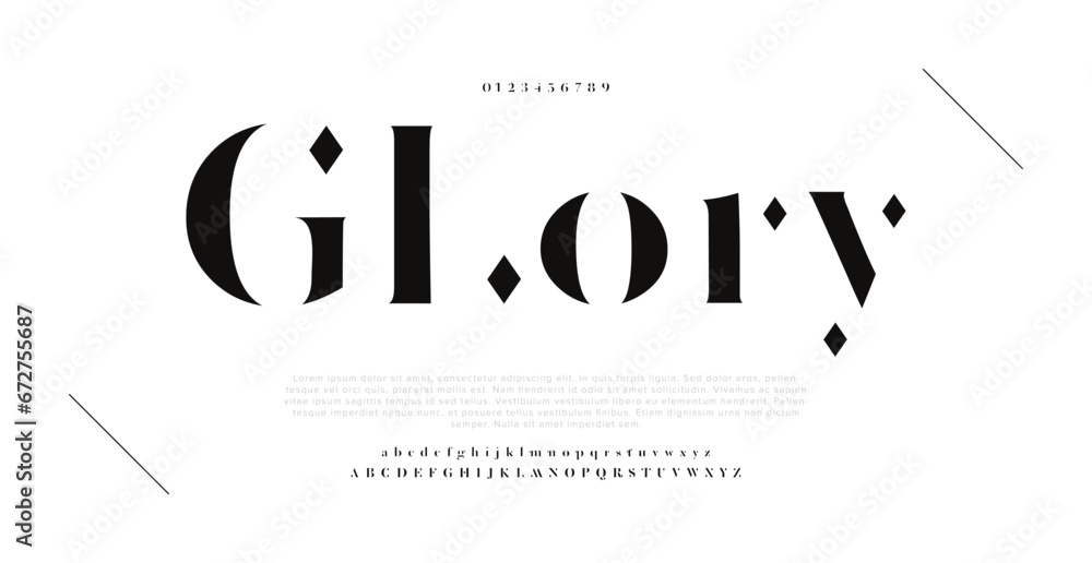 GLORY Elegant Font Uppercase Lowercase and Number. Classic Lettering ...