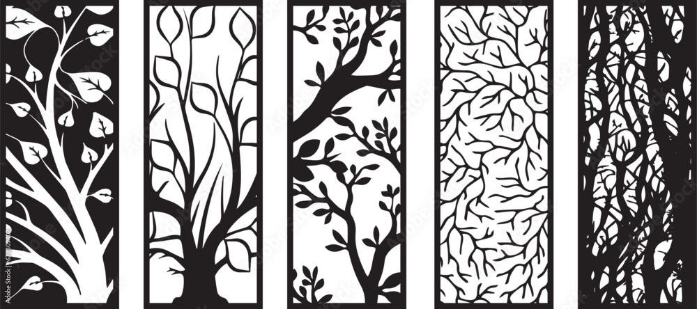 Decorative wall panels set, pattern with abstract Stock Vector | Adobe ...