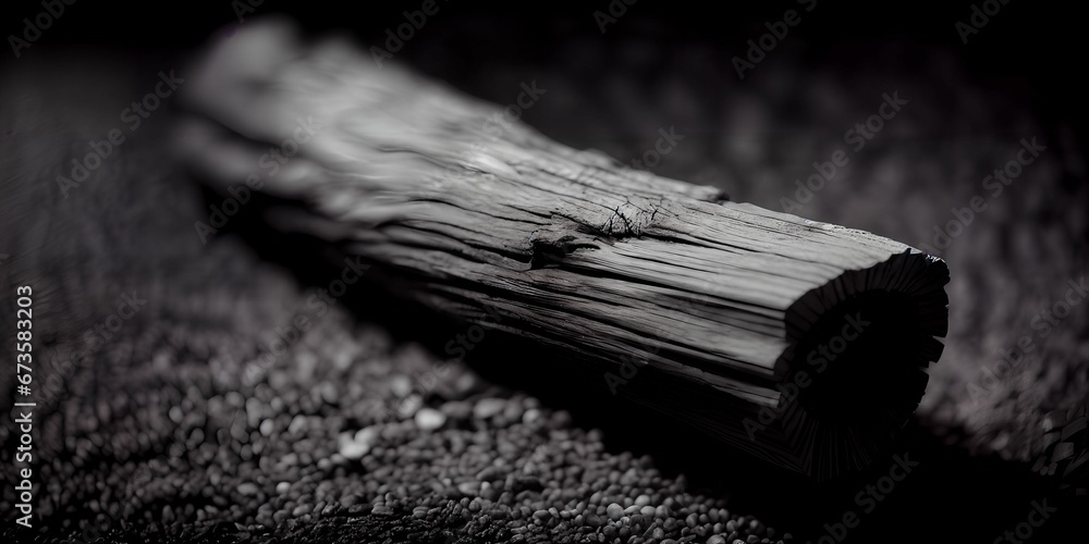 Wooden log lens blur on rocky texture surface - Product placement ...