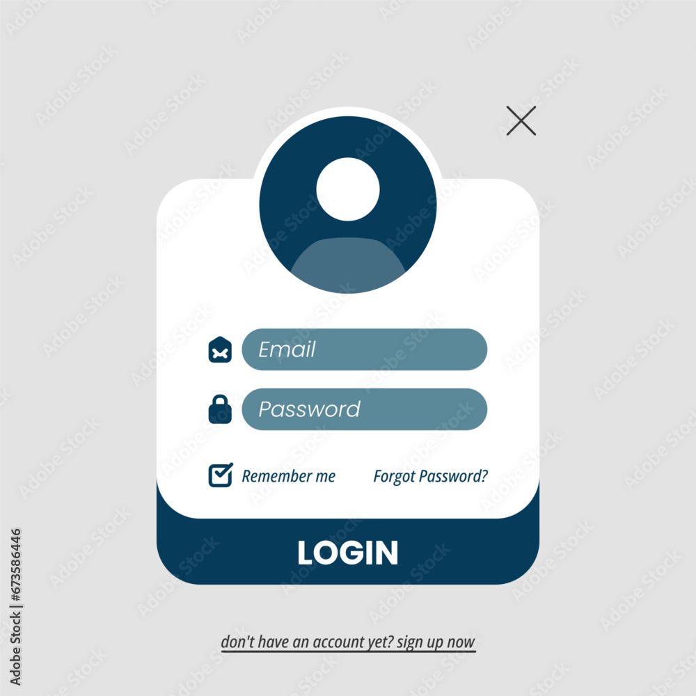 login form template pop up concept illustration flat design vector ...