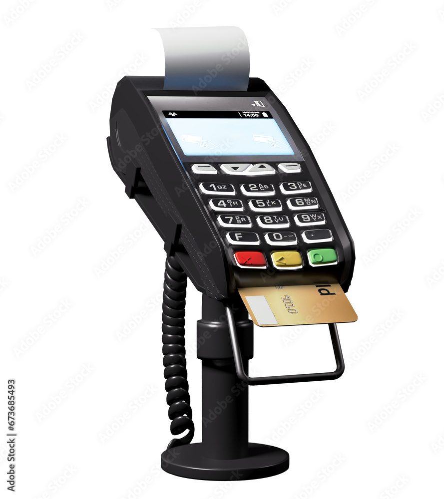 Credit card reader isolated or POS Terminal with credit card isolated ...