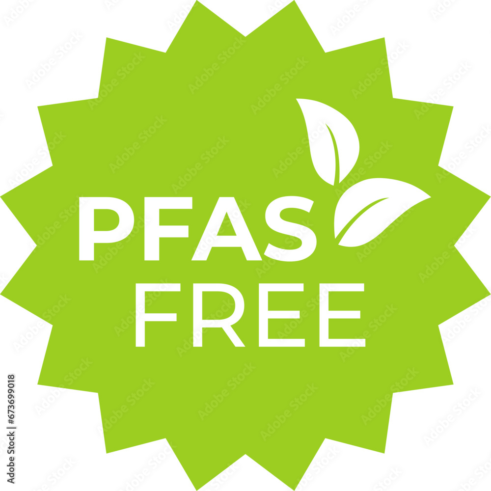 PFAS Free Label Badge, per- and polyfluoroalkyl substances, Icon ...