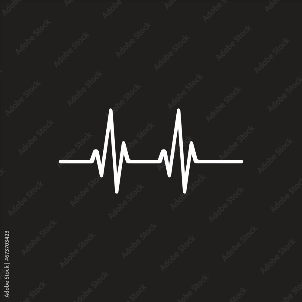 Heartbeat line. Pulse trace. EKG and Cardio symbol. Healthy and Medical ...