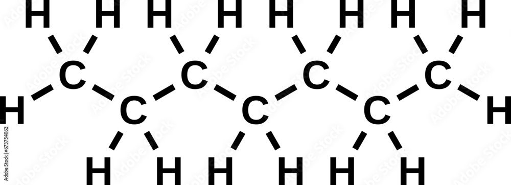 Heptane C7H16 chemical structural formula, vector illustration Stock ...