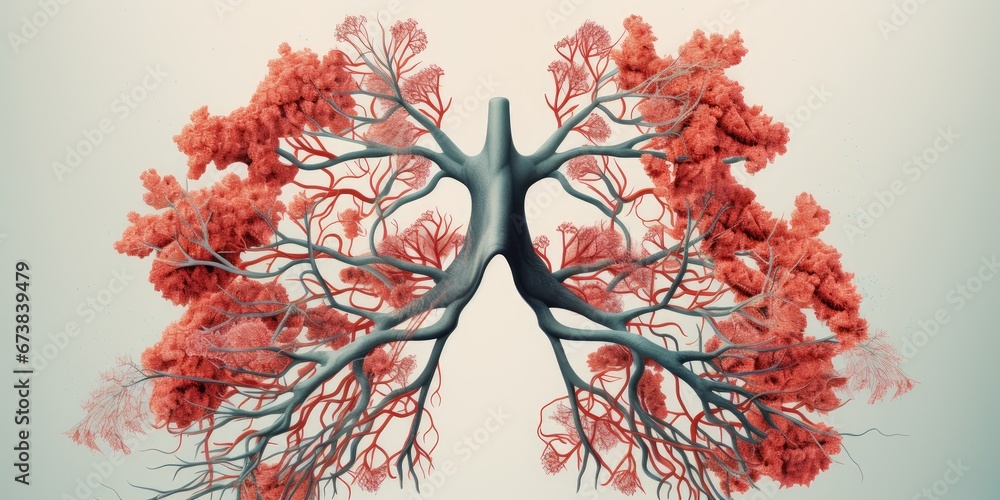 Сreative magical illustration with Tree branches like the Lungs. World ...