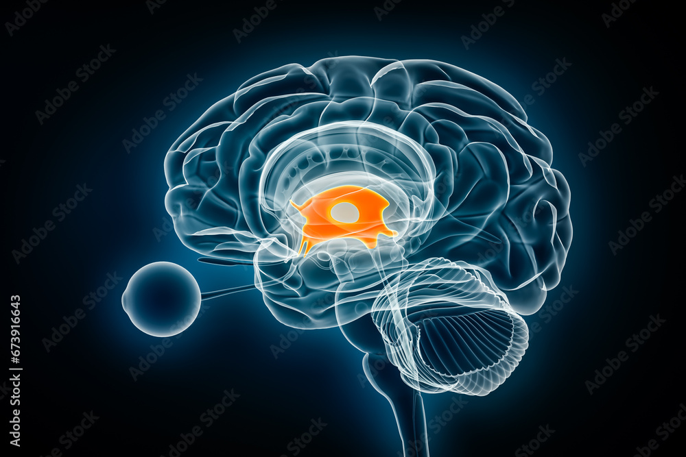 Stockillustratie Third cerebral ventricle profile x-ray view 3D ...