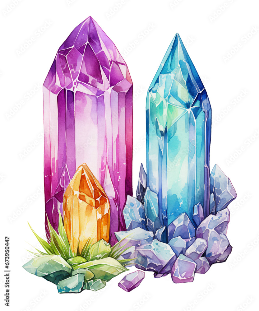 Enchanting Watercolor Fairy Crystals Clipart, Fairy Crystals ...