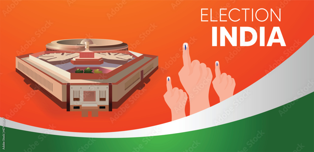 election in India with new parliament Indian flag background vote day ...