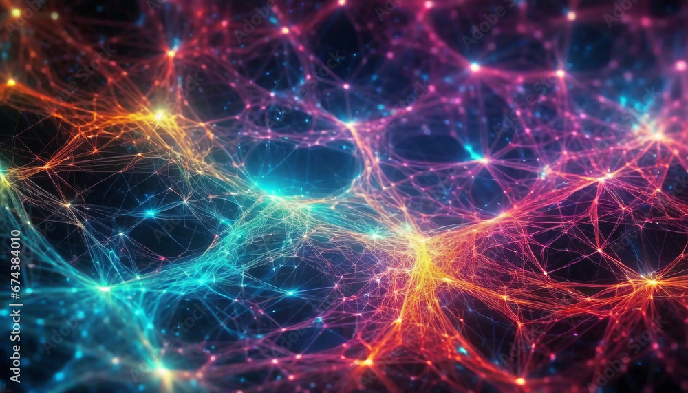 Neuron network background. Data science technology background. Neural network AI data IOT Stock ...
