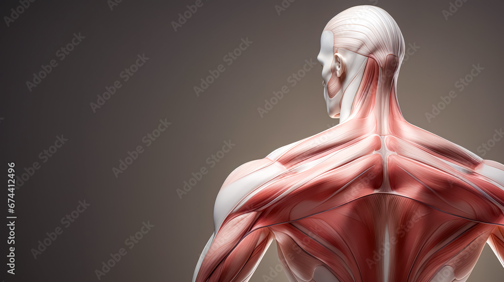Conceptual anatomy healthy skinless human body, muscle system set ...