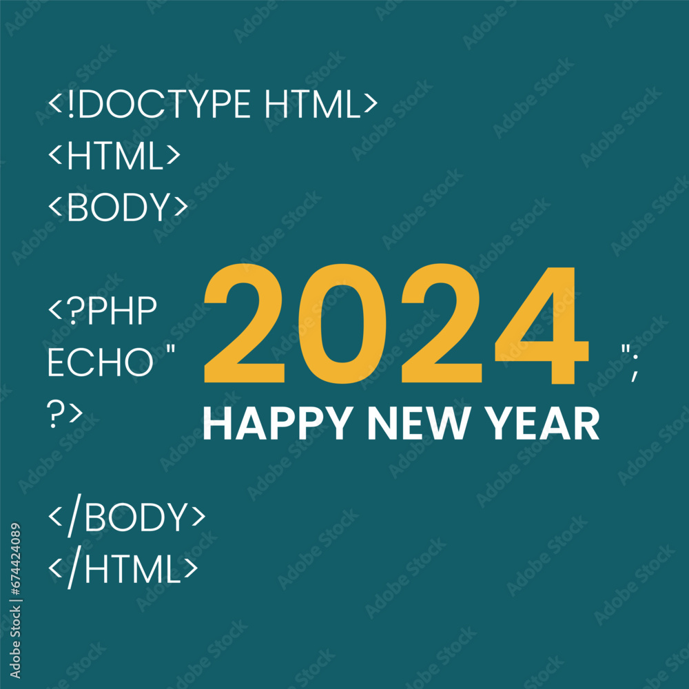 2024. 2024 wishing for developer, 2024 in coding command. 2024 happy new year Stock Vector ...
