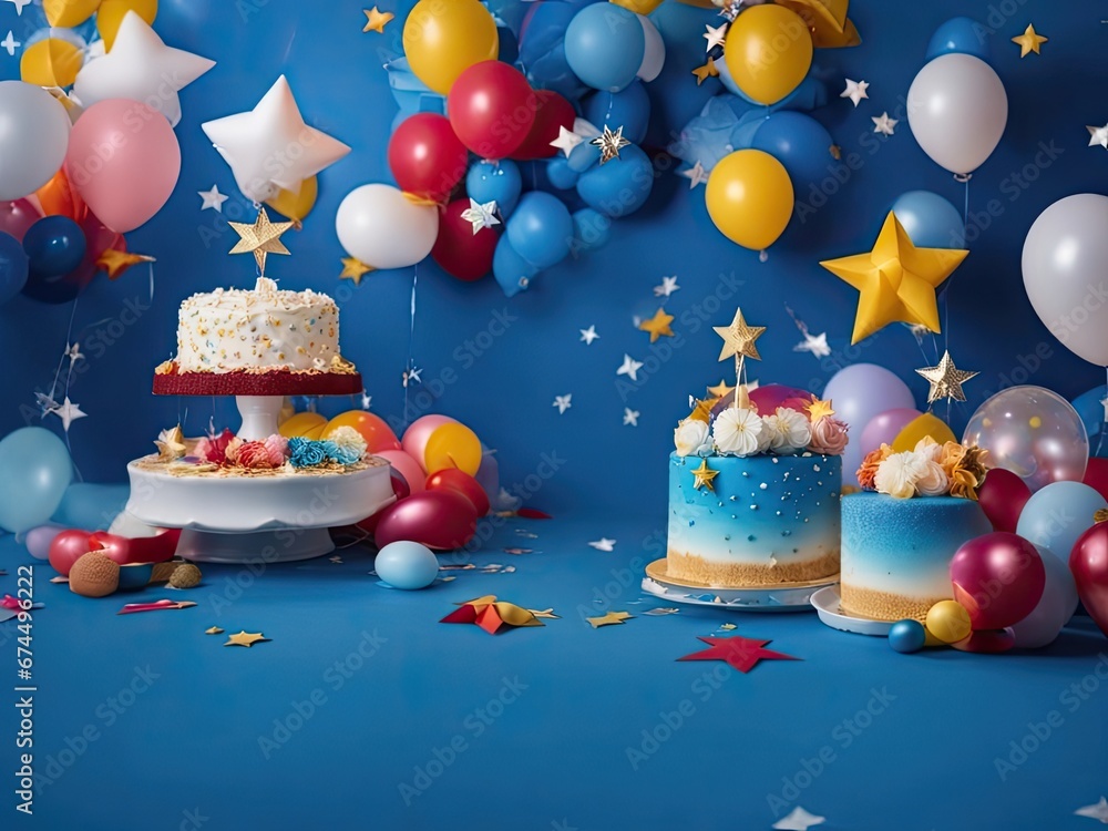 Baby Birthday Party Backdrop, Photography Backdrops, Birthday Cake ...