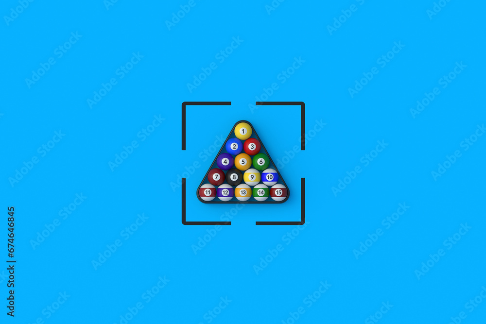 Billiards ball in frame. National league. Sports competition ...