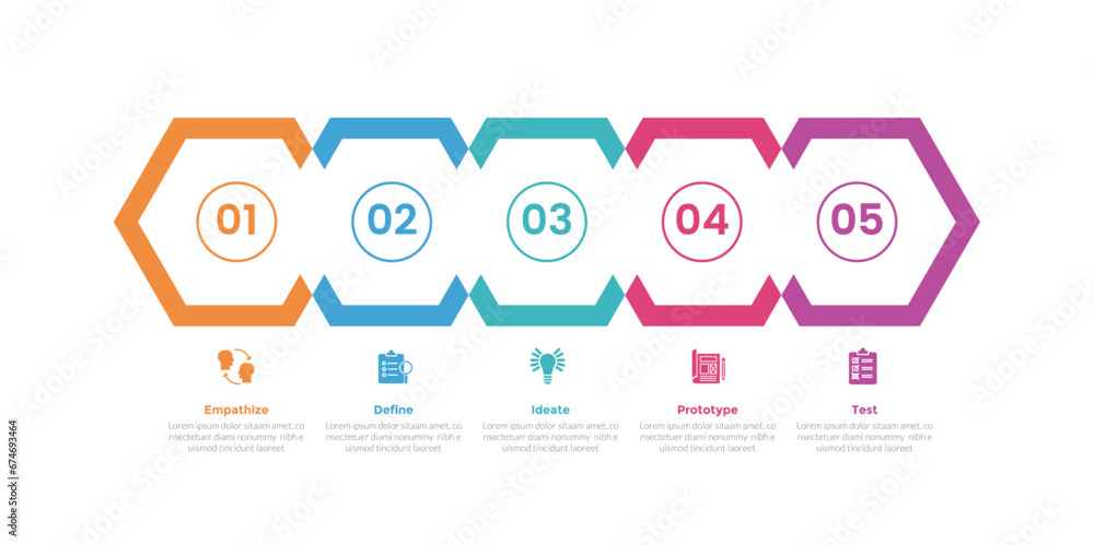 design thinking process infographics template diagram with creative ...